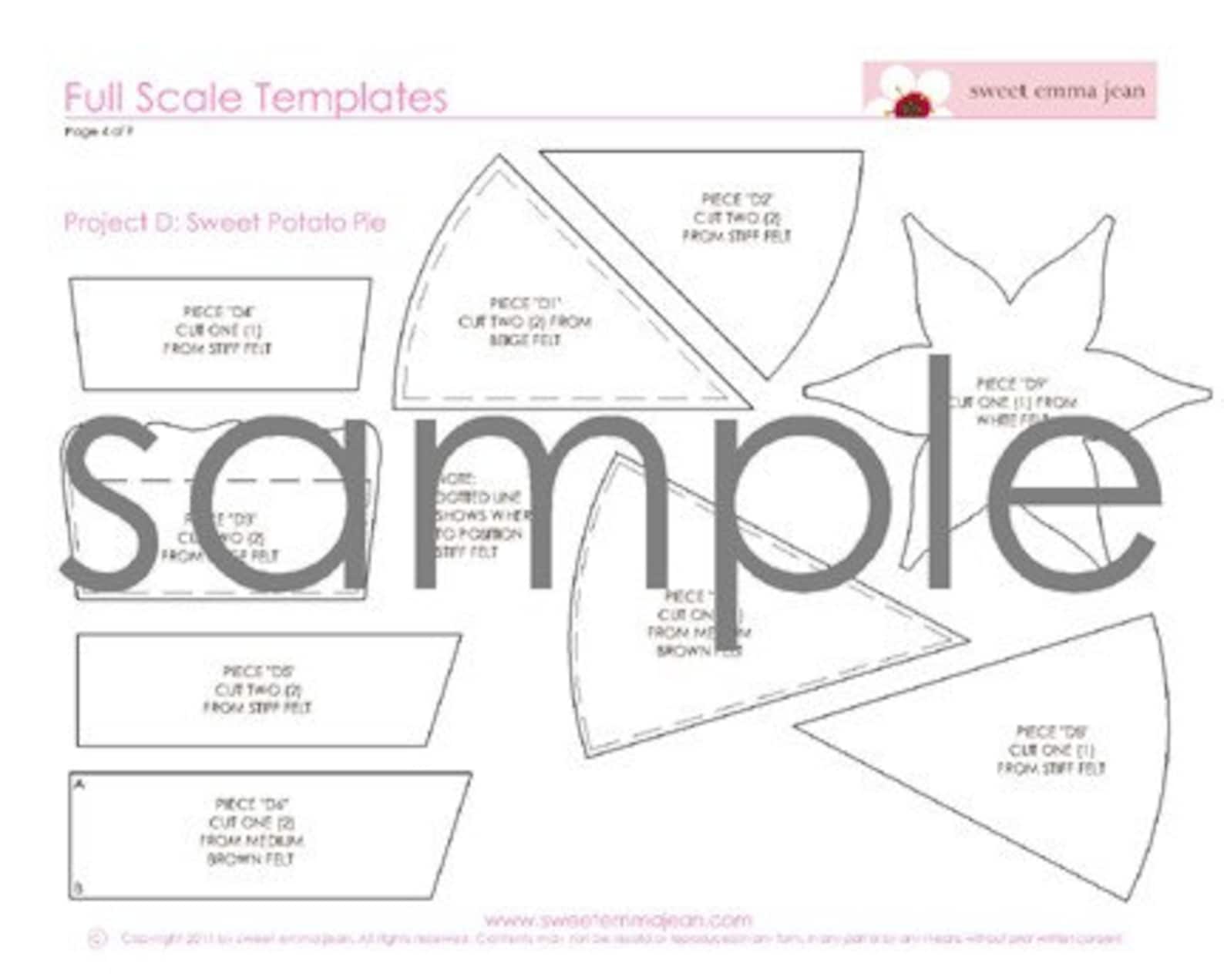Felt Food Pattern PDF Yummy Pie Assortment DIY Felt Play - Etsy