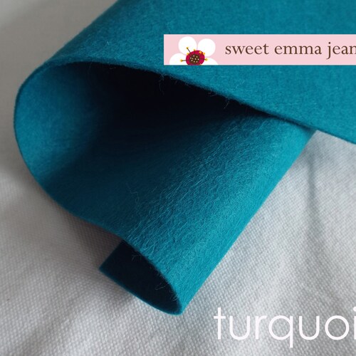 Wool Felt 1 Yard Cut Turquoise Blue Wool Blend Felt - Etsy