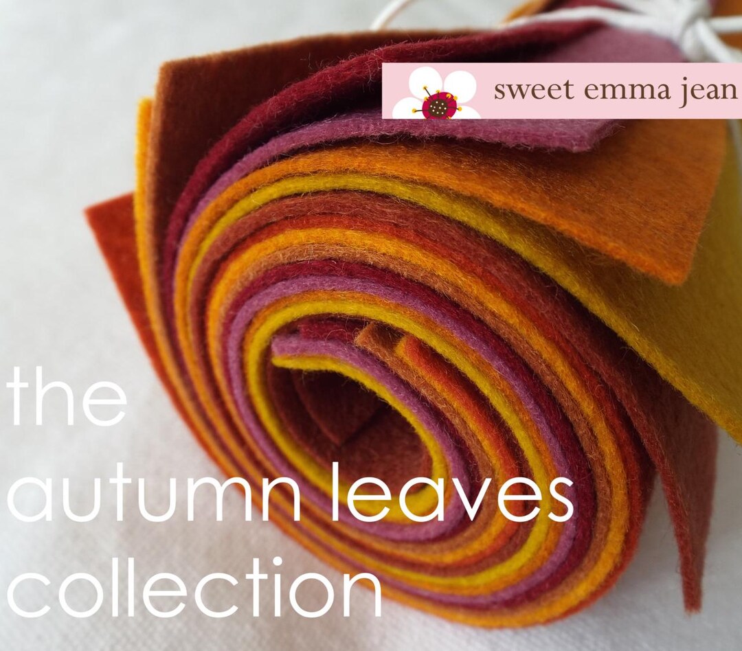 9x12 Wool Felt Sheets - the Autumn Leaves Collection - 8 Sheets of Felt ...