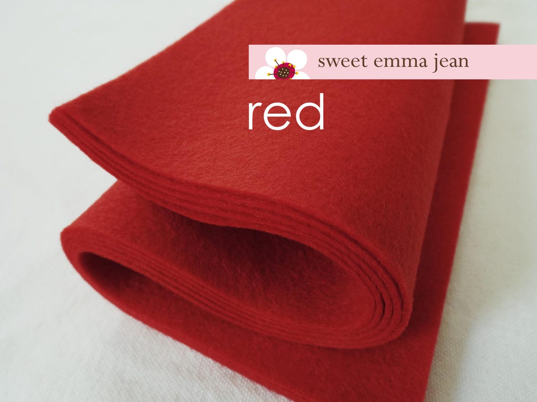 Red Wool Blend Felt - 1 Yard Cut, Craft Fabric - Etsy