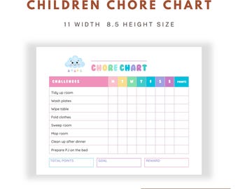 Editable Weekly Chore Chart for Kids|kids Weekly Responsibility Chart ...