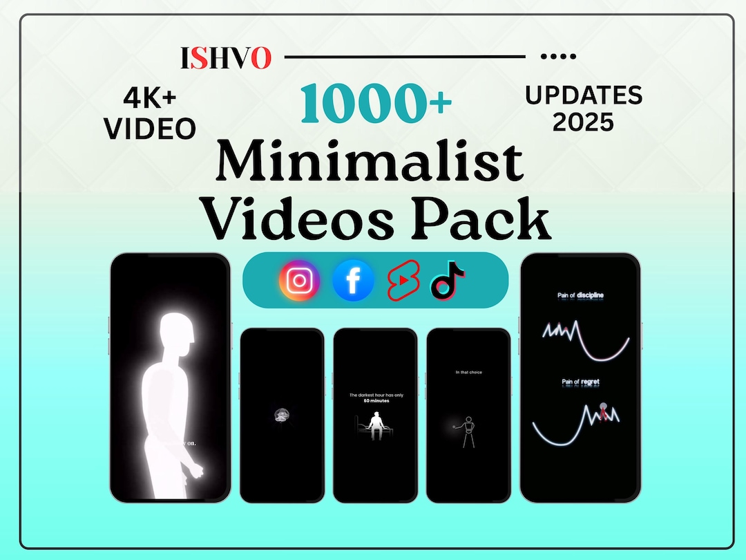 1000+ Minimalist Faceless Video Pack: Viral Social Media Clips (digital ...
