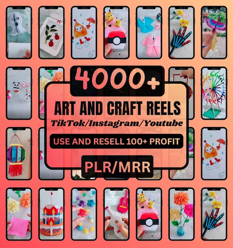 4000+ Creative DIY Art & Craft Reels Pack | Tutorial Videos and Viral ...