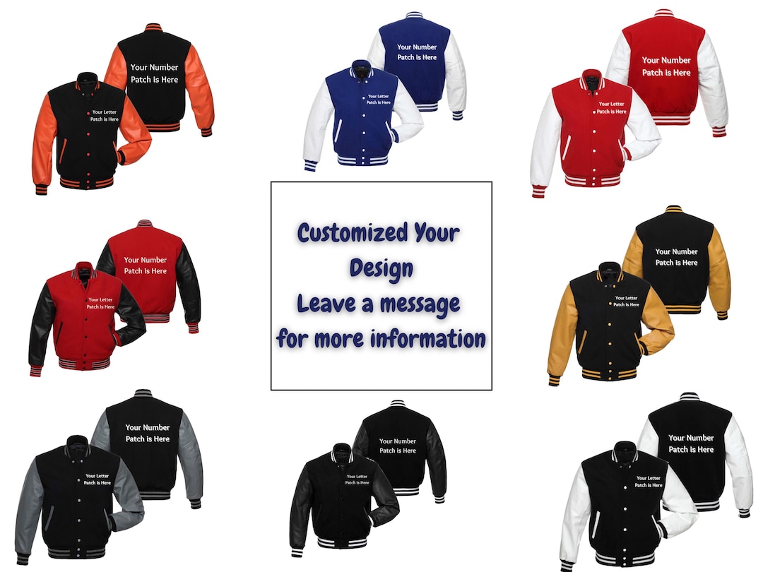 Customized Men's Varsity Jacket Personalized Baseball Letterman Jacket ...