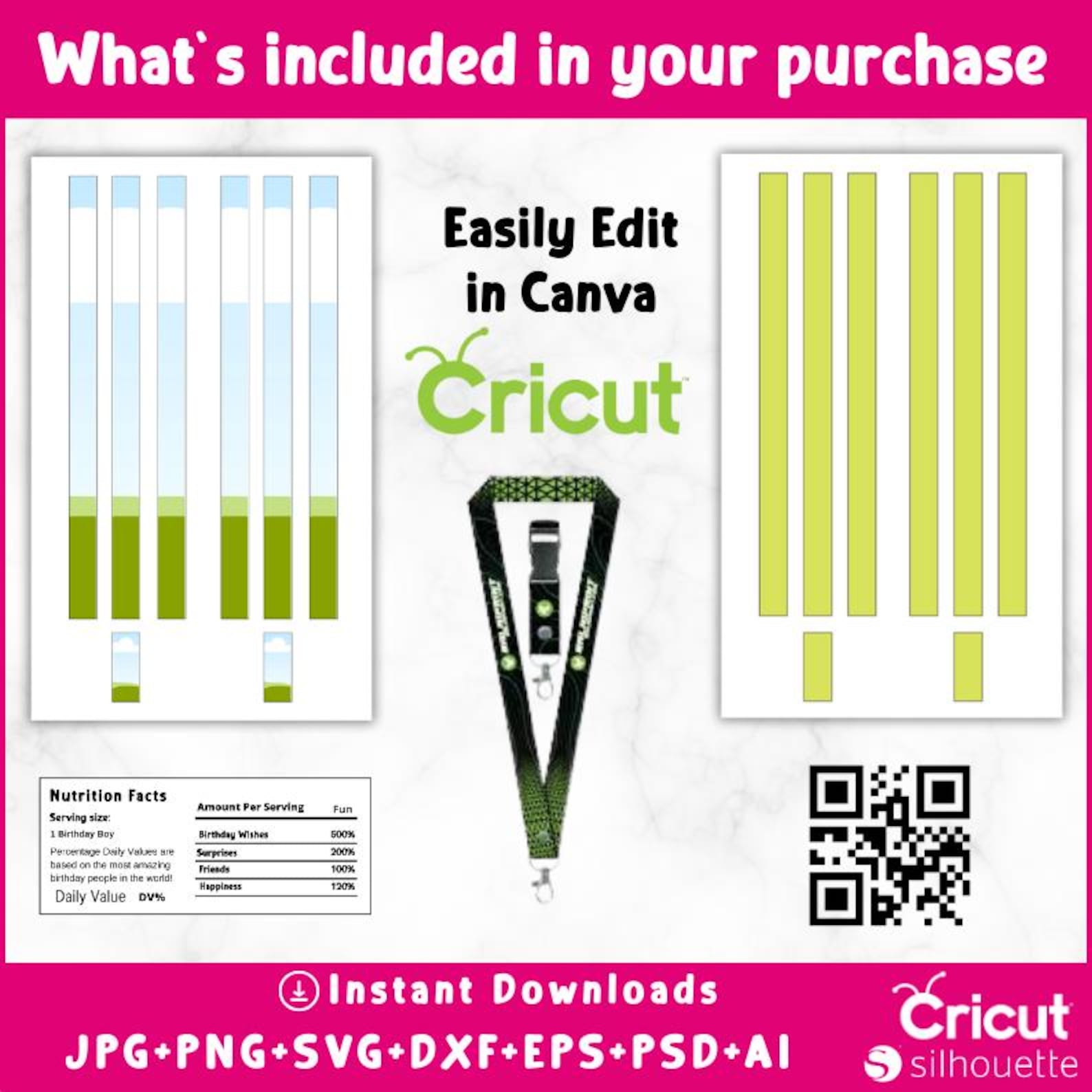 Lanyard Sublimation Template: Neck Lanyard & Wrist Fob (digital ...