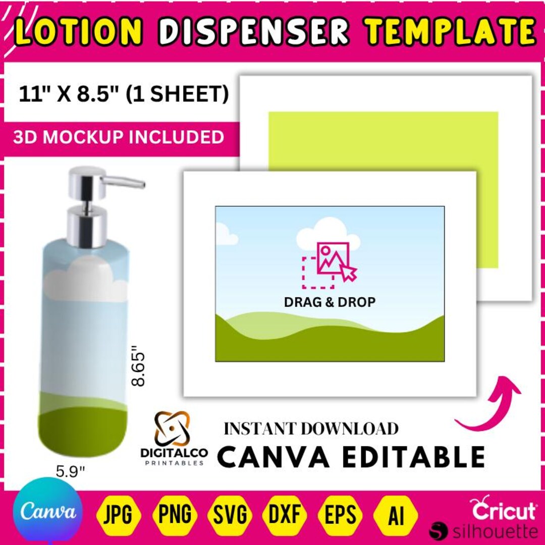 Lotion Dispenser Canva Template, Lotion Dispenser Template, Lotion ...