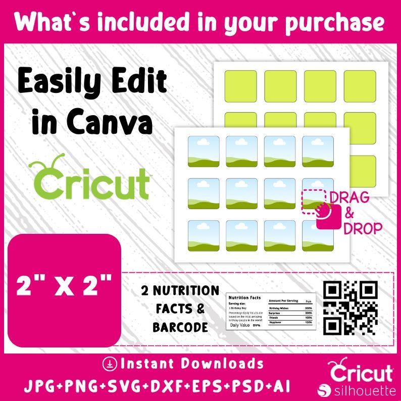 2x2 Square Photo Magnet Template: Canva Editable (digital Download) - Etsy