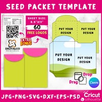 Printable Seed Packet Template for Flowers and Vegetables DIY Seeds Bag ...