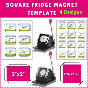 Square Fridge Magnet Template: Magnet Maker Template, Photo Magnet ...