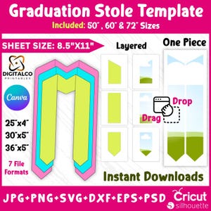 Graduation Stole Template: Editable Canva Design (digital Download) - Etsy