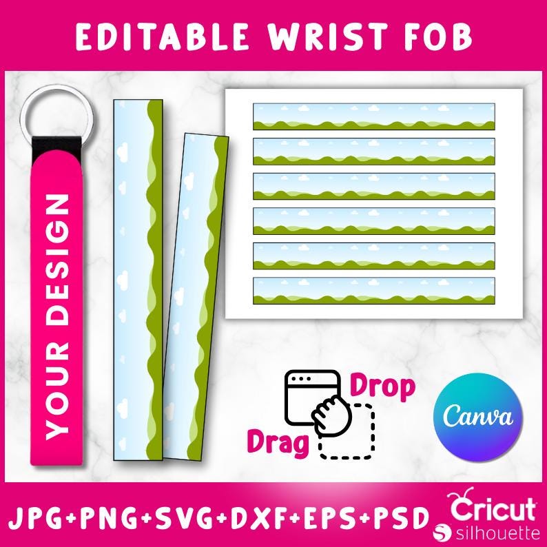 Wrist Fob Template , Wristlets Keychain Blank Template, Wrist Fob Svg ...