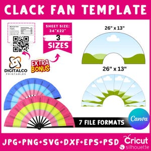 Clack Fan Template Bundle: 4 Sizes, Editable Canva Design (digital ...