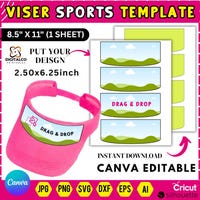 Visor Hat Mockup – JPG, PNG, PDF | Editable Cap Template for Streetwear ...