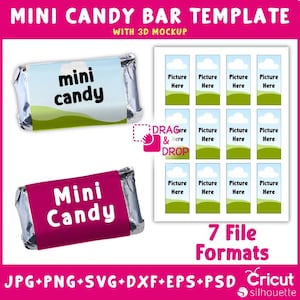 Mini Chocolate Wrapper Template, Mini Candy Wrapper Template, Party ...