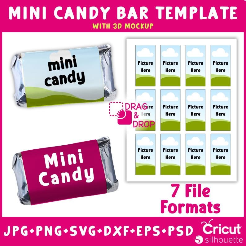 Mini Chocolate Wrapper Template, Mini Candy Wrapper Template, Party ...