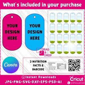 Dog Tag Label Template: Pet ID, Bone Tag, Canva Editable (digital ...