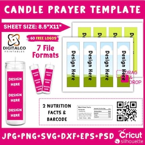 Tall Prayer Candle Canva Template, Candle Prayer Template, Candle Label Template, Tall Prayer ...