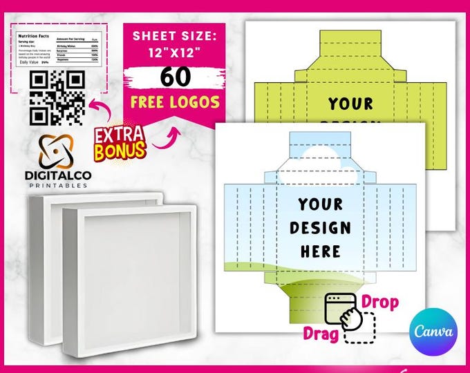 Shadow Box Template , Shadow Box Frame Template , Shadow Box Paper , 3d ...