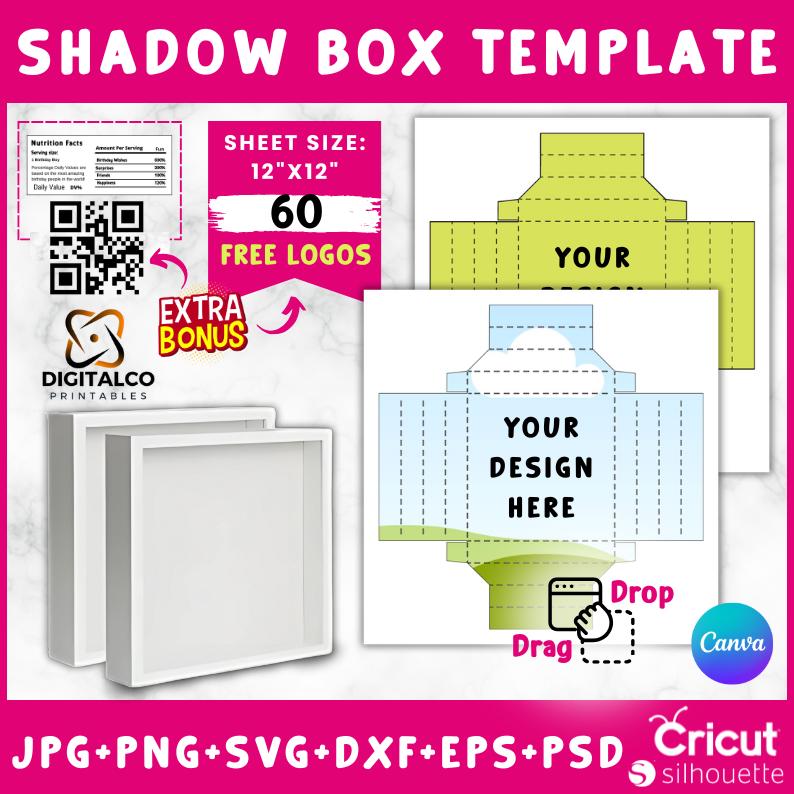 Shadow Box Template , Shadow Box Frame Template , Shadow Box Paper , 3d ...