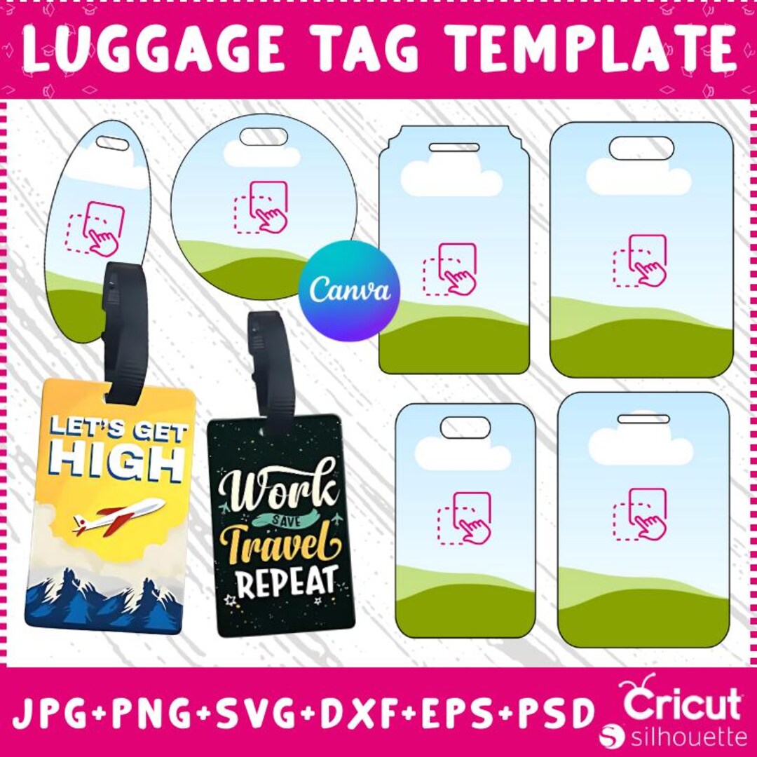 Luggage Tag Template Bundle, Luggage Tag, Travel Tag, Sublimation ...