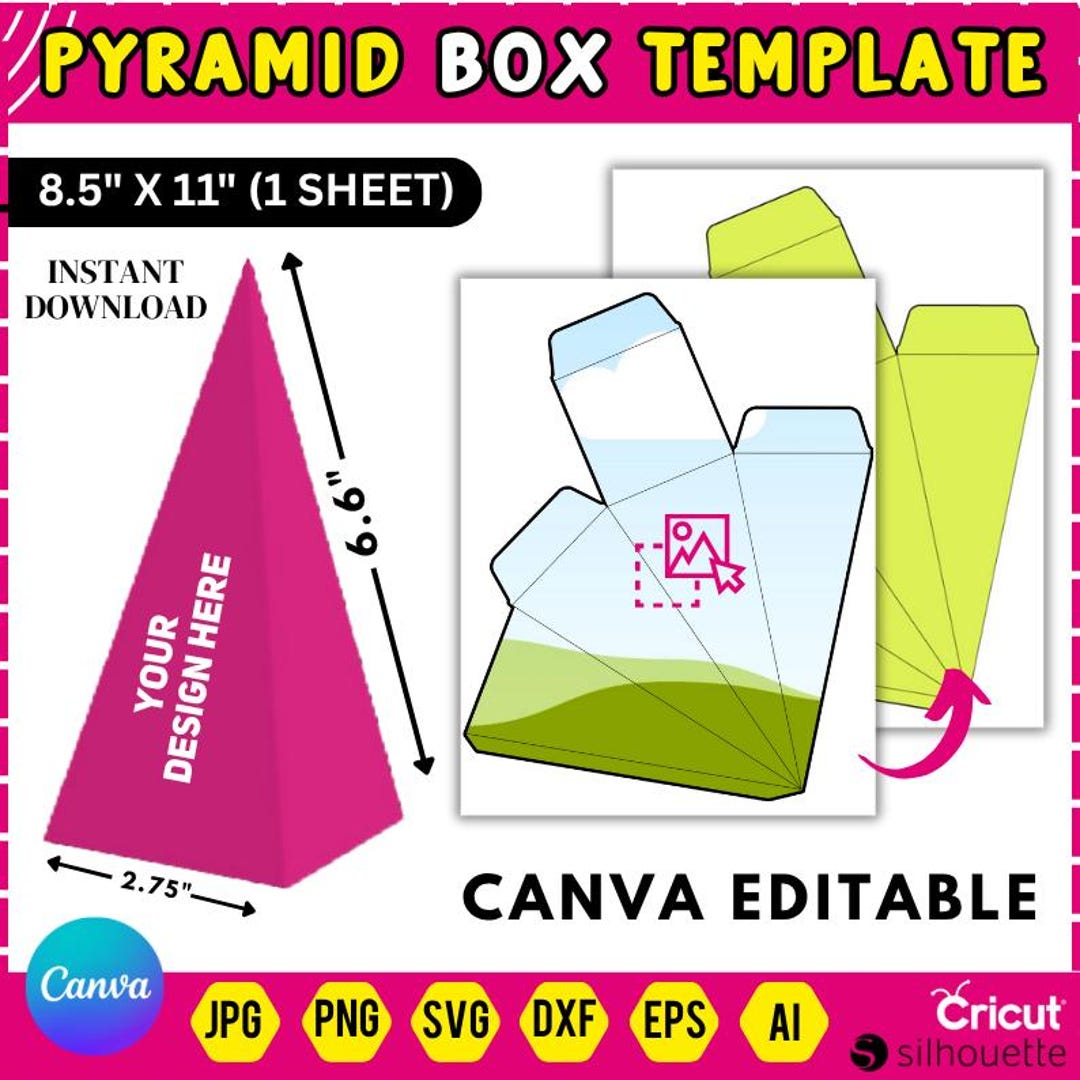 Pyramid Box , Pyramid Box Template, Gift Box Template, Party Favor Box ...