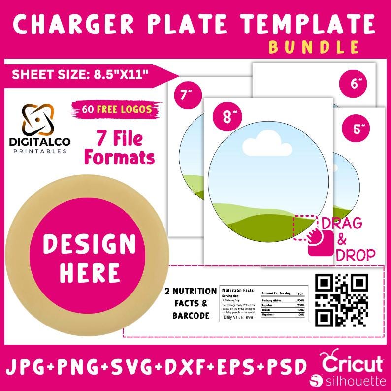 Plate Charger Template Bundle, Paper Plate Templates, Plate Chargers ...