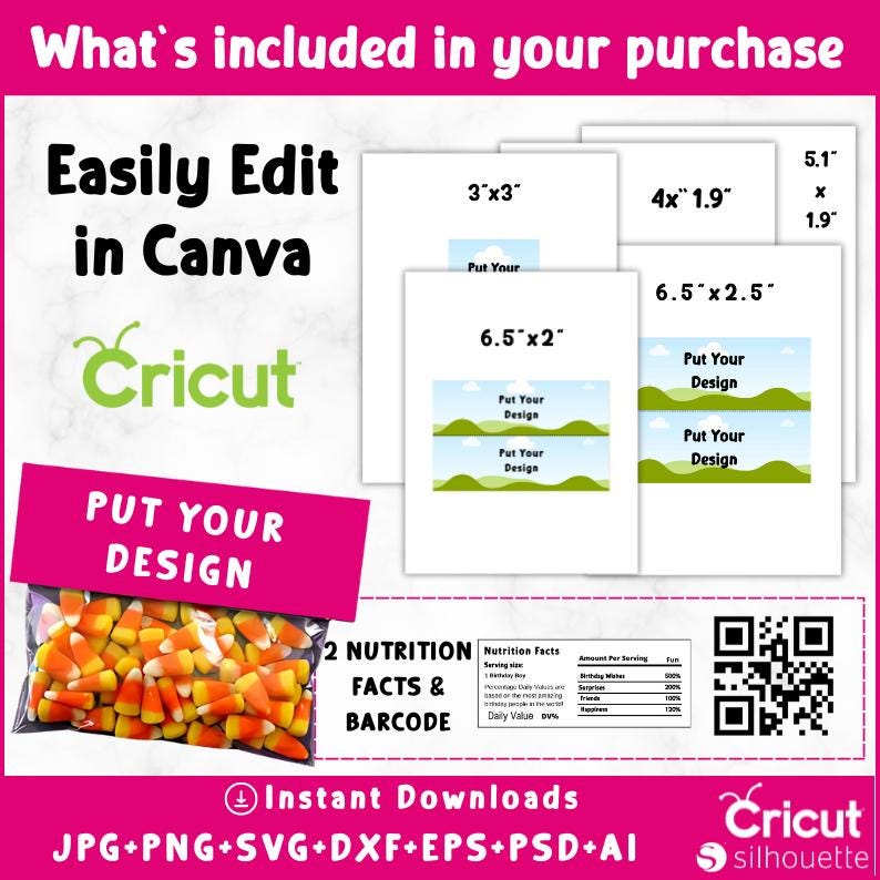 Treat Bag Toppers Template Bundle: Editable, Treat Bag Topper Label ...