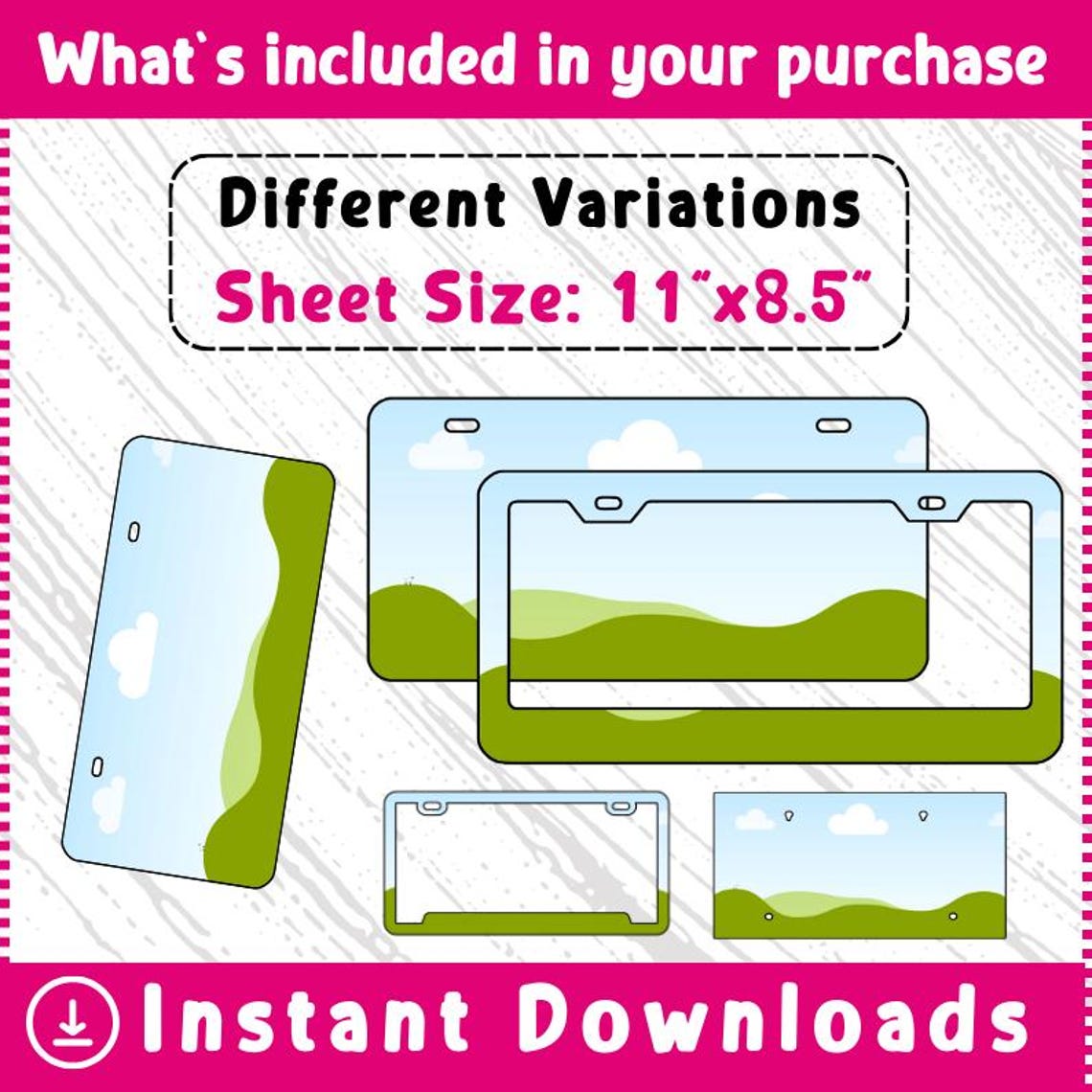 6 Car License Plate Templates, Car License Frame Template, License ...
