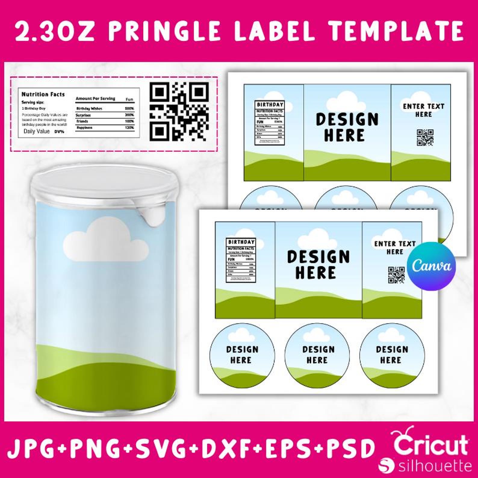Pringles Labels Template , Pringles 1.3 Oz Labels, Pringles 2.3 Oz ...