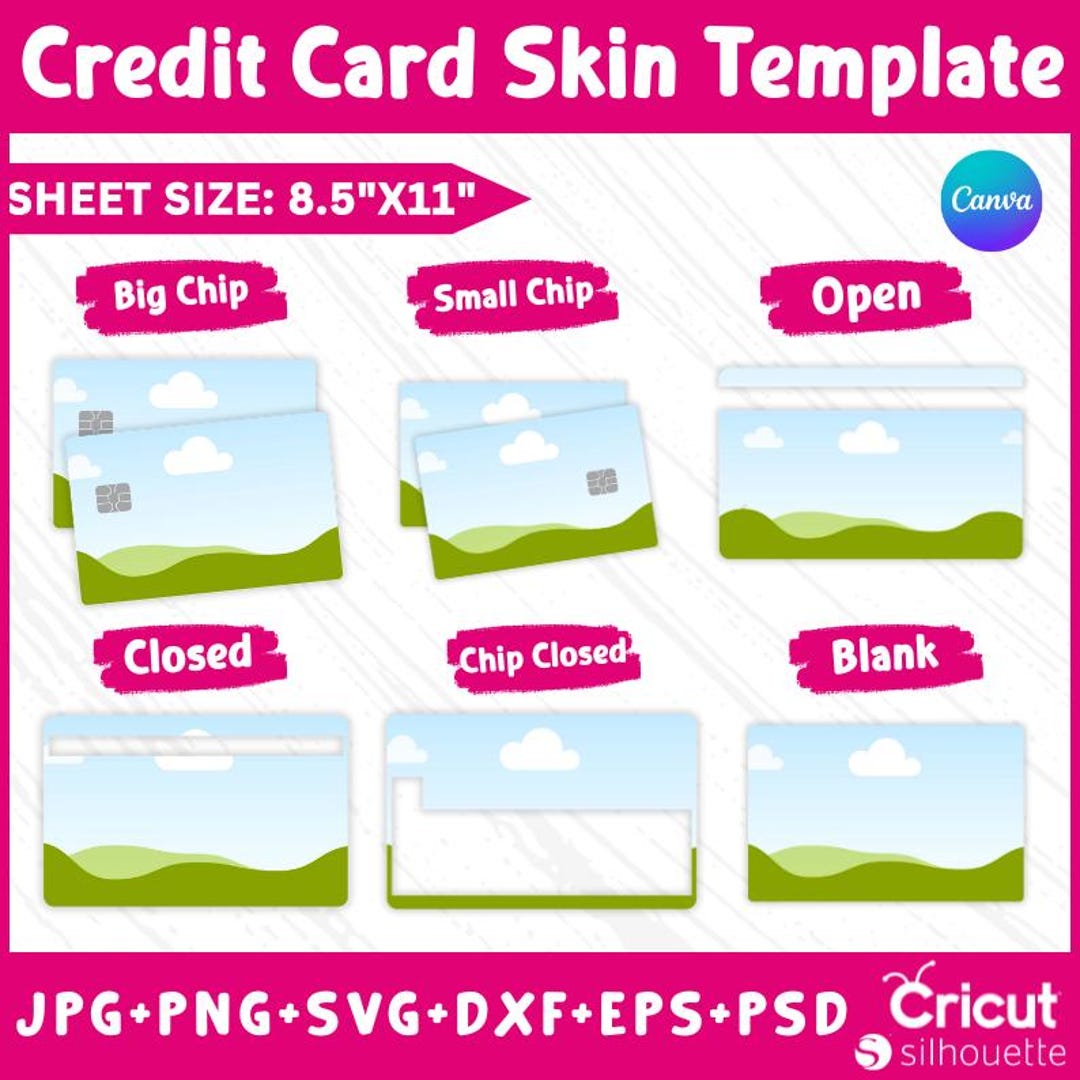 Credit Card Skin Template: Canva Editable, Debit Credit Card Template ...