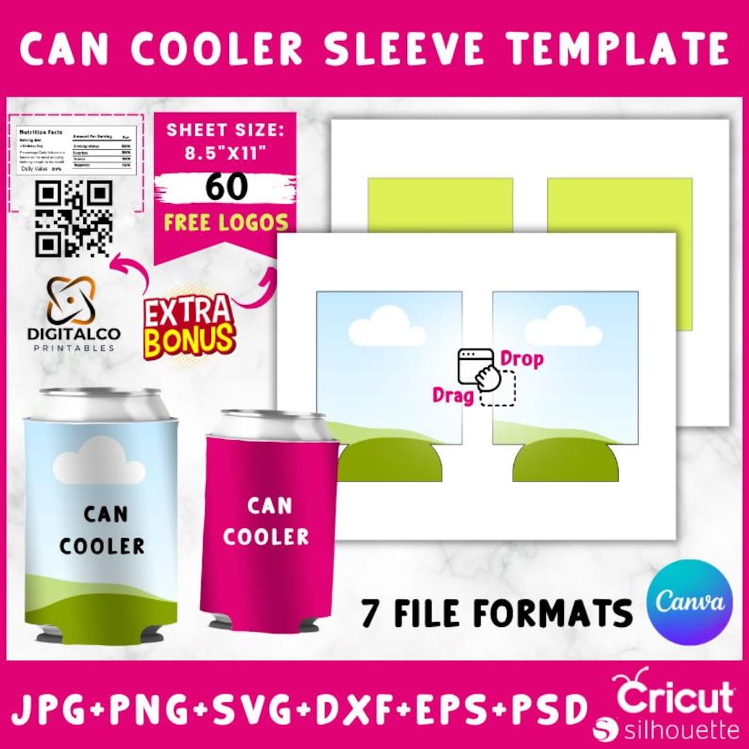 Can Cooler Template, Beer Cooler Template, Bottle Cooler Template, Can ...
