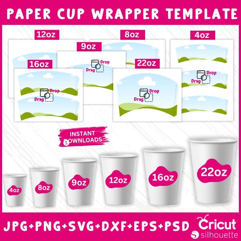 Party Cup Holder Template - Etsy