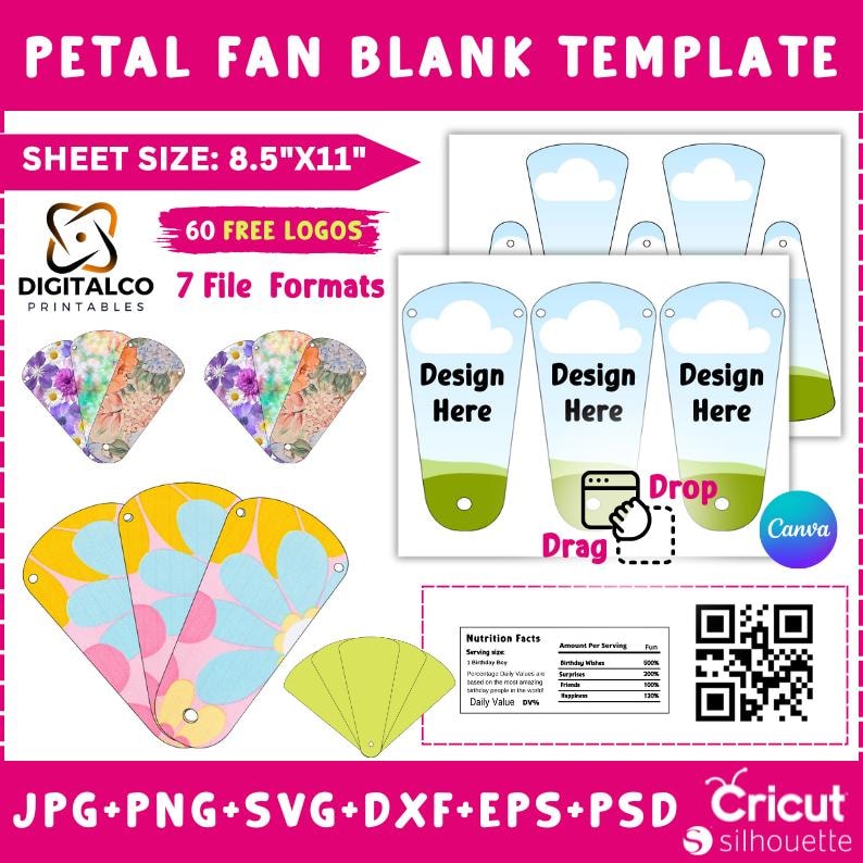 Petal Fan Canva Templates , Petal Fan Template , Church Fan Template ...