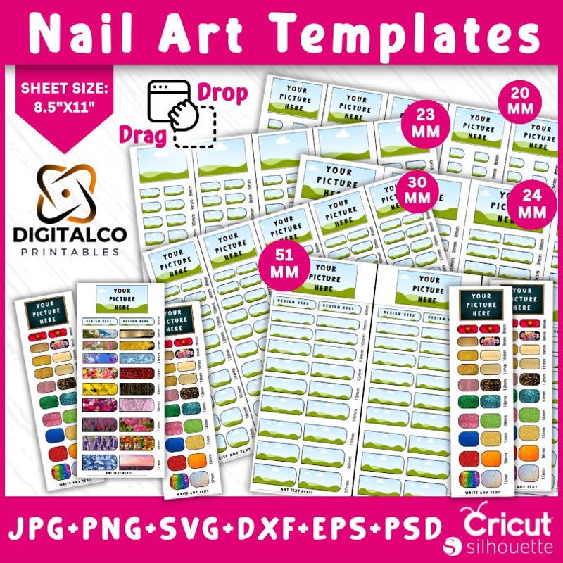 Nail Art Template - Etsy