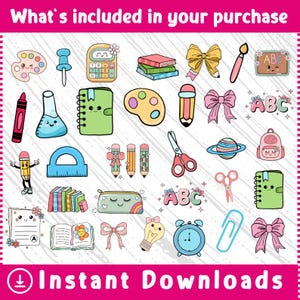 Groovy School Clipart Bundle: Retro Teacher Graphics (SVG, PNG Digital ...