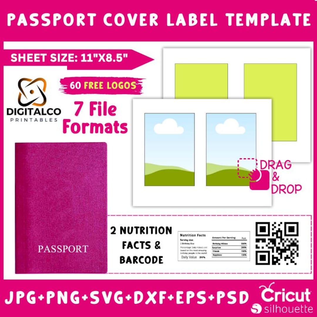 Personalized Passport Cover Template: Canva Editable, SVG, Cricut ...