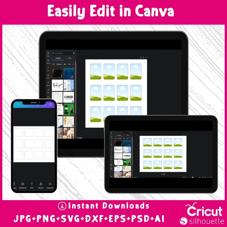 2x2 Square Photo Magnet Template: Canva Editable (digital Download) - Etsy