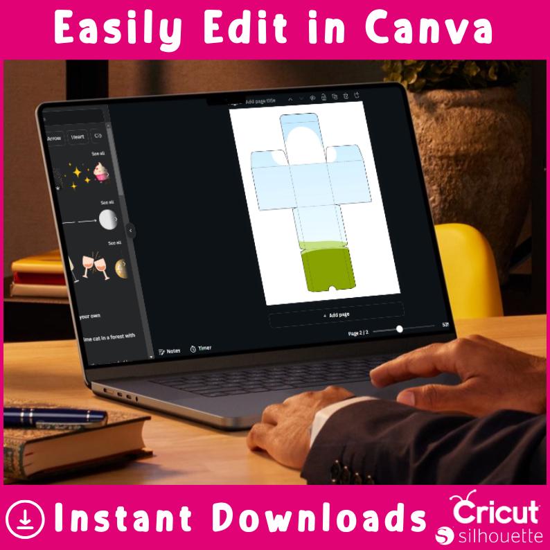 Square Box Template, Square Box Blank Template, Box Template, Party ...