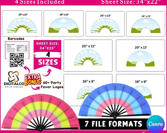 Clack Fan Template Bundle: 4 Sizes, Editable Canva Design (digital ...