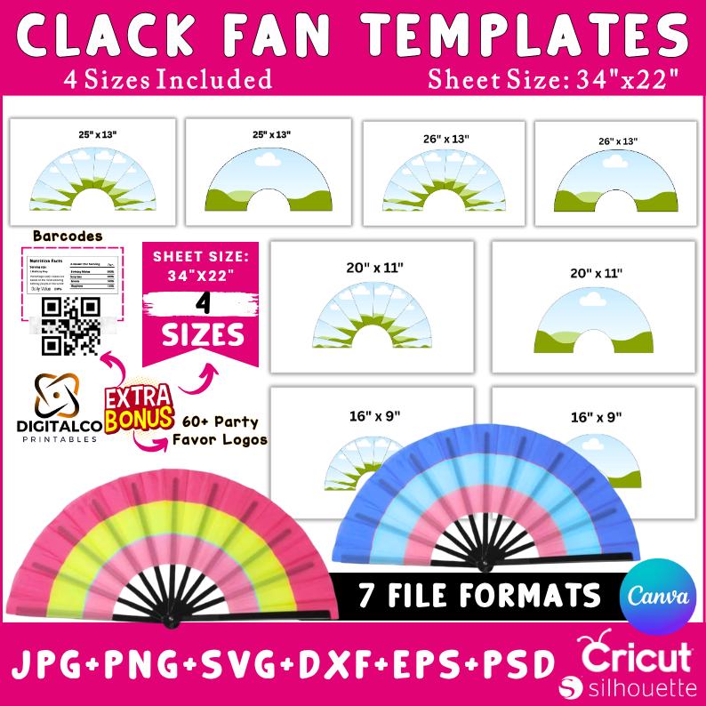 Clack Fan Template Bundle: 4 Sizes, Editable Canva Design (digital ...
