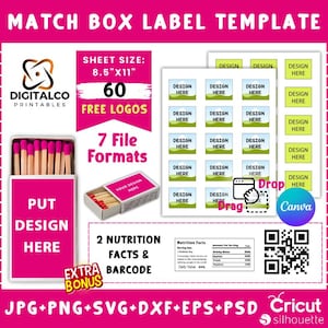 Matchbox Label Templates , Matchbox Template , Match Box Label , Match ...