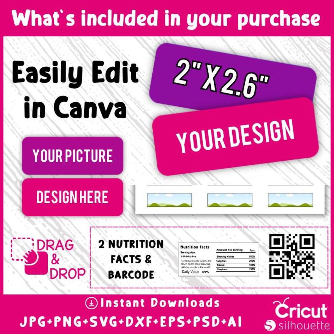 Printable Name Label Template: School Supply Labels, 2"x2.6" (digital ...