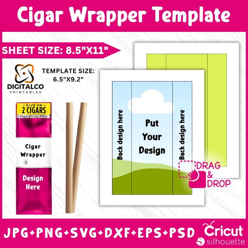 Sweet Cigar Template, Sweet Cigar Wrapper Template Svg, Cigaratte Pack ...