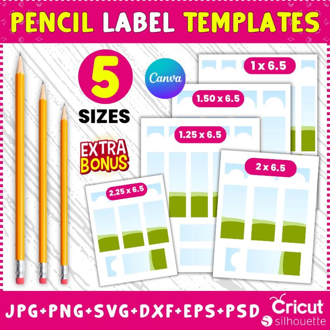 Editable Pencil Label Template Bundle: Back to School DIY (digital ...