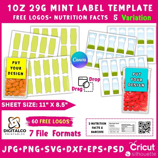 Tic Tac Label - Etsy