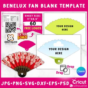 Benelux Fan Blank Template , Hand Fan Blank Template , DIY Paddle Fan ...