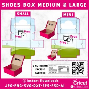 Shoe Box Template Bundle , Shoe Box Label Svg , Sneaker Box Template ...