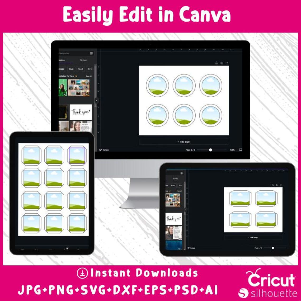 Square Fridge Magnet Template: Magnet Maker Template, Photo Magnet ...