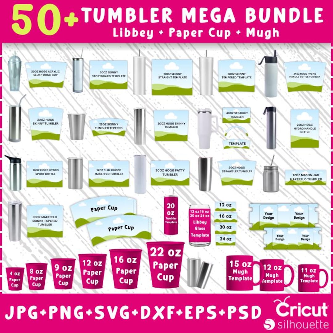 Diseños de vasos, paquete de plantillas de Canva para vasos, vaso ...