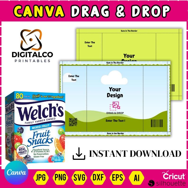 Welch's Fruit Snack Template, Welch's Fruit Snack Wrapper Template ...